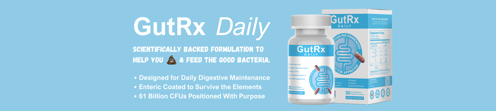 GutRx® Probiotic Supplements for Gut Health & Immunity