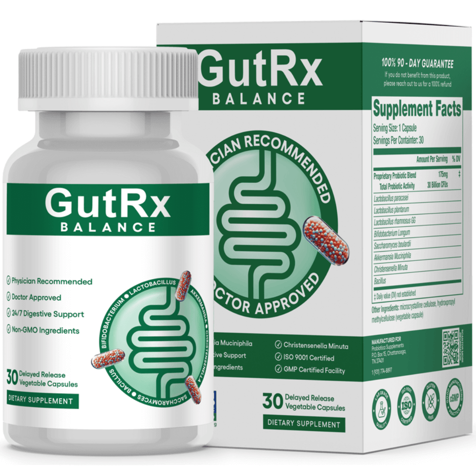 GutRx® Probiotic Supplements for Gut Health & Immunity